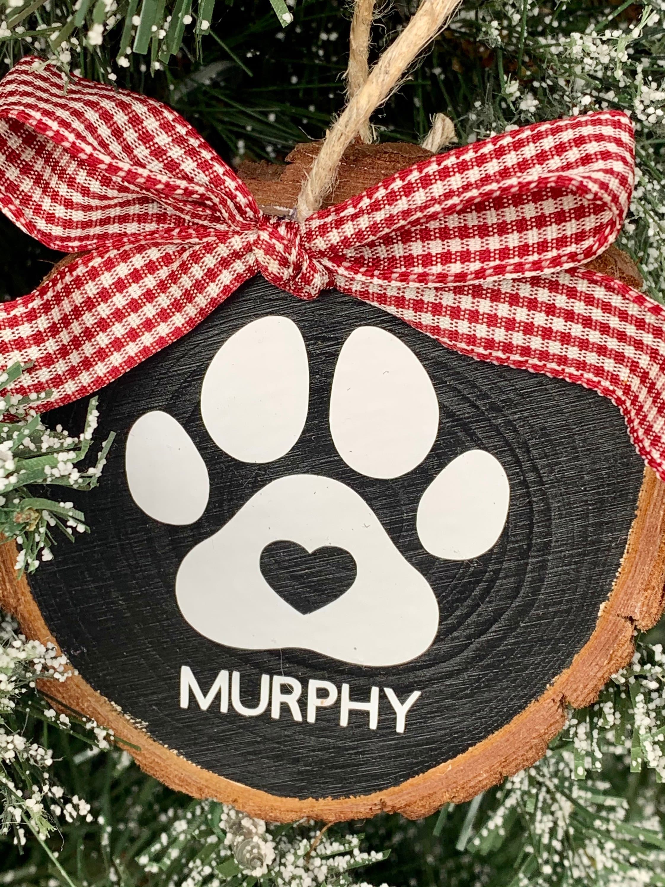 Paw Print Ornaments Paw Print Dog Ornament Christmas Gift | Etsy