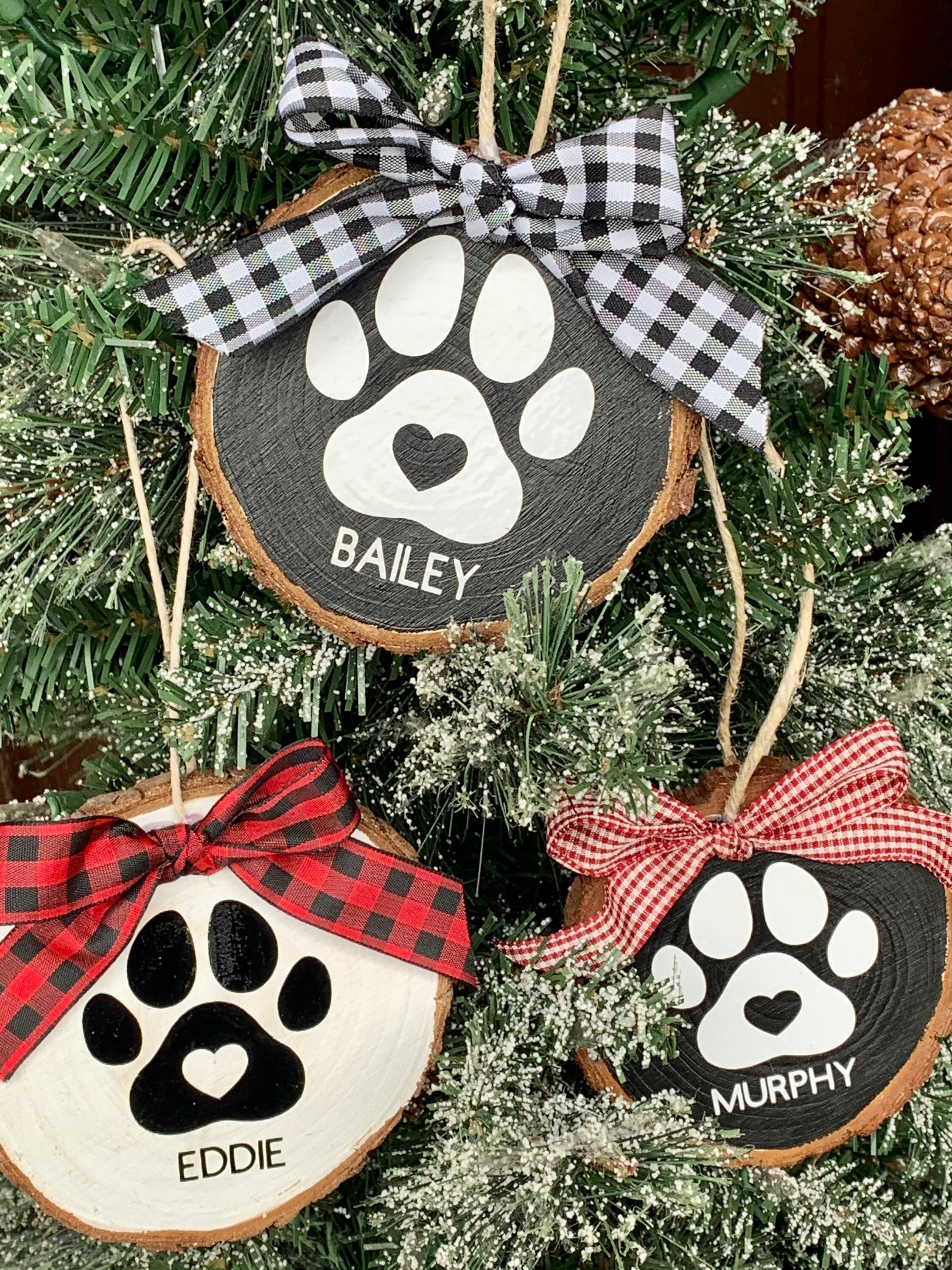 Paw Print Ornaments Paw Print Dog Ornament Christmas Gift | Etsy