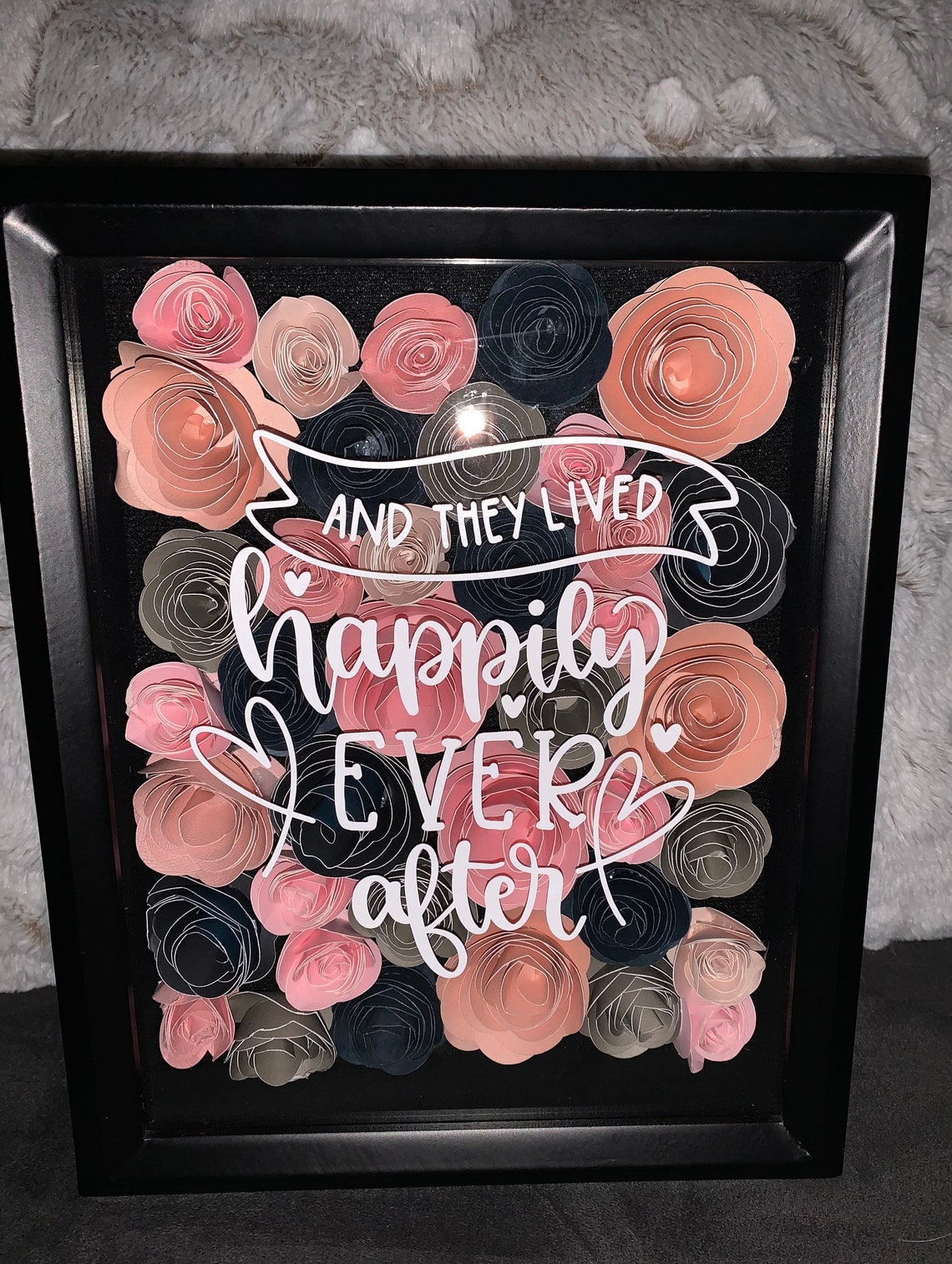 Rolled Flower Shadow Box Wedding Gifts Flower Shadow Box | Etsy