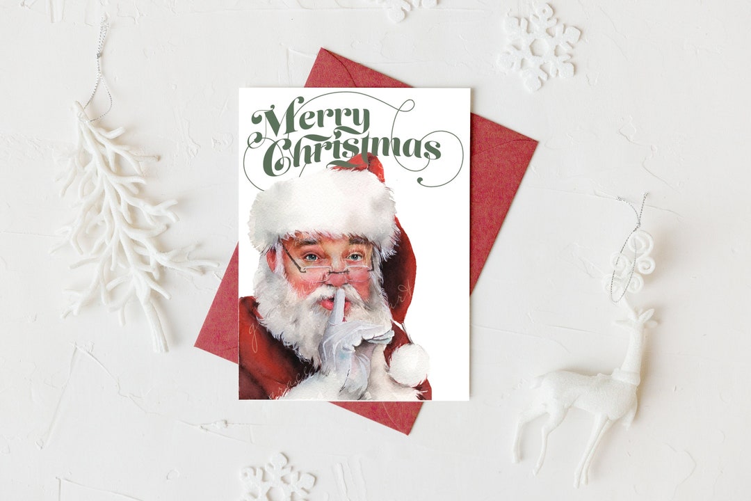 Santa Christmas Card | Merry Christmas Santa Card | Christmas Greeting ...