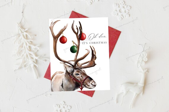 SALE! Oh Deer, It's Christmas Card | Single or 6 Pack — grace manning art