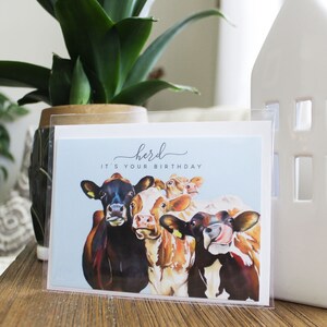 Herd It's Your Birthday Card - Featuring Silly Cows Print - 4x6 - White ...