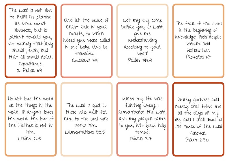 40 Downloadable ESV Bible Verse Memorization Cards - PDF - Boho Chic ...