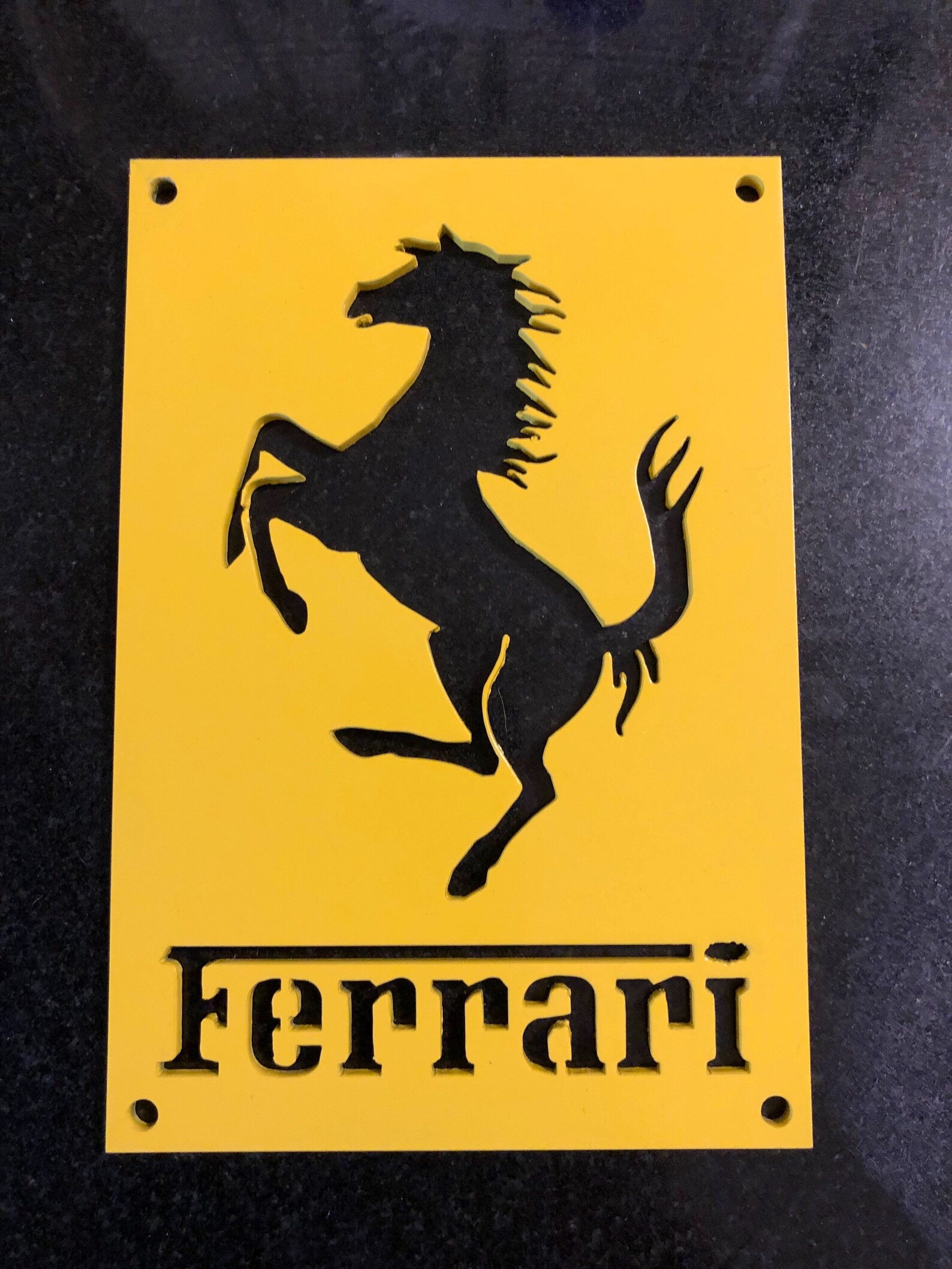 Yellow Ferrari logo replica sign for mancave or gift present - Etsy.de
