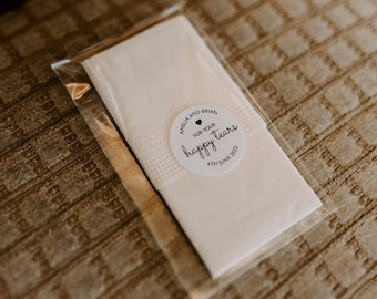 Happy Tears Personalised Tissue Packets Wedding Tissues Wedding Guests ...