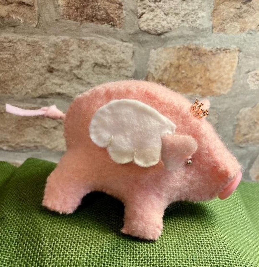 Felt Flying Pig With Gold Crown - Etsy