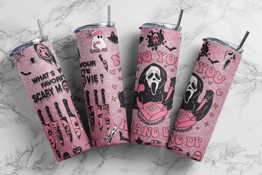Scream Ghostface Pink 20oz Tumbler / Scary Movie Cup Mug , No You Hang ...