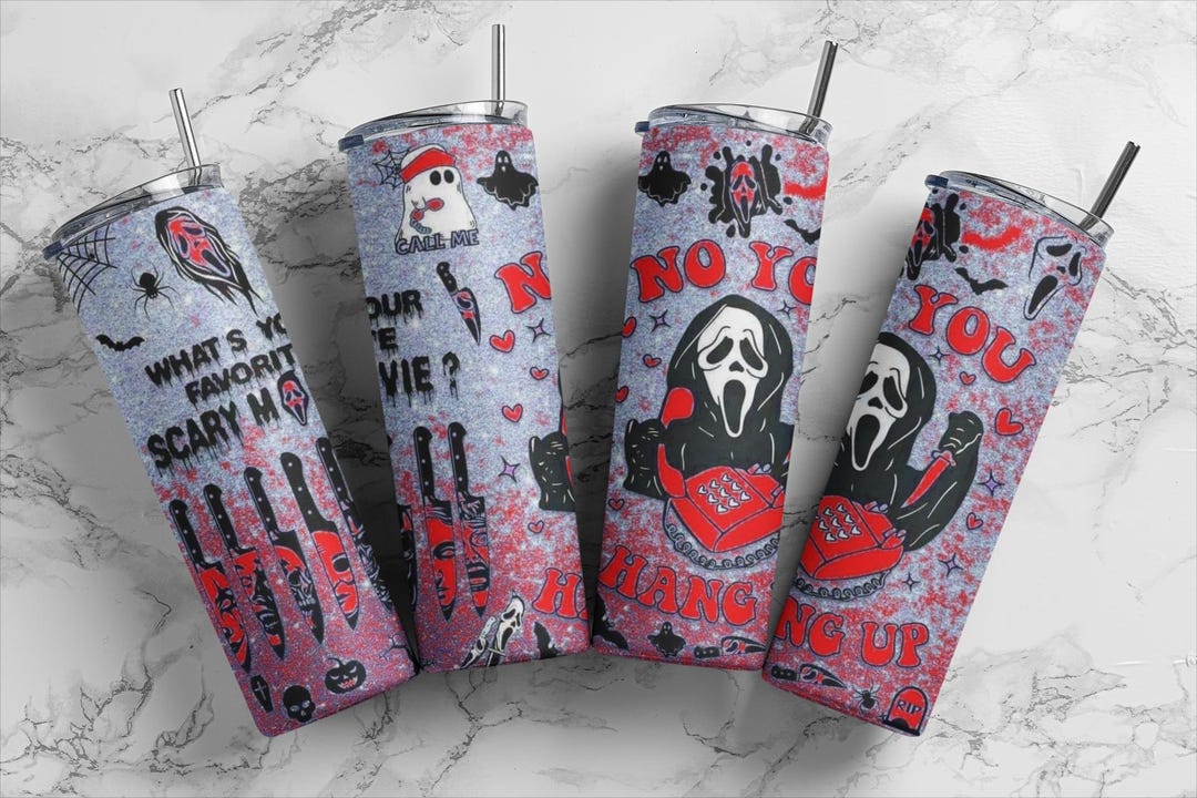 Scream Ghostface 20oz Tumbler / Scary Movie Cup Mug , No You Hang up ...