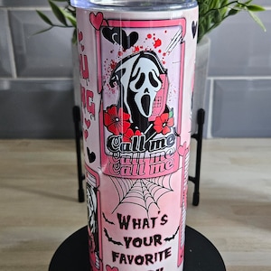 Scream Ghostface Pink 20oz Tumbler / Scary Movie Cup Mug , No You Hang ...