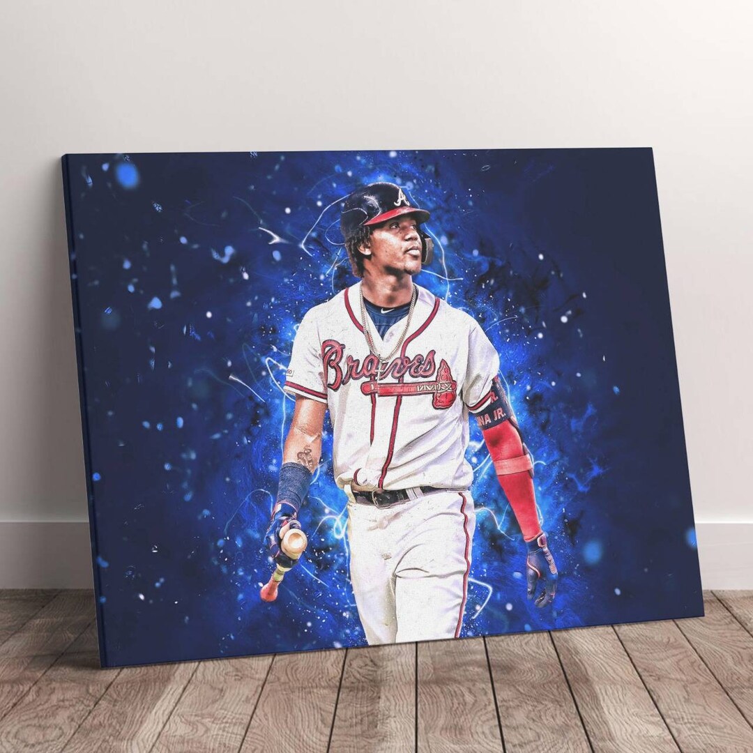 Ronald Acuna Jr Poster, Baseball Canvas, Sports Canvas, Ready to Hang ...
