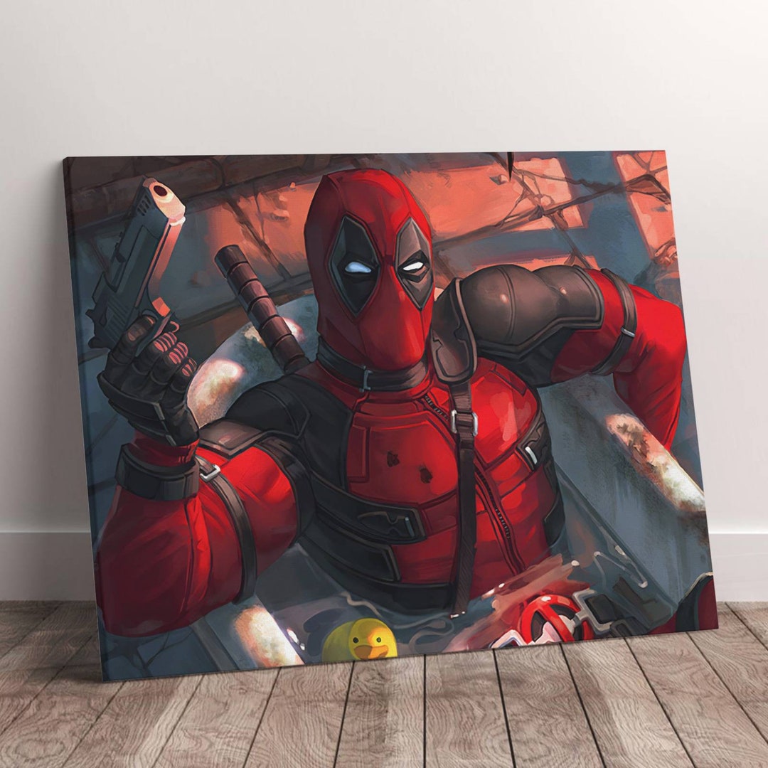 Deadpool Poster, Marvel Comics, Painting, Hand Made, Posters, Canvas ...