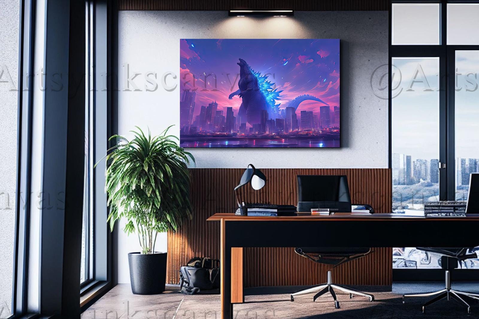 Godzilla's Empire Reign, Canvas, Ready to Hang Canvas Wall Art, Home ...