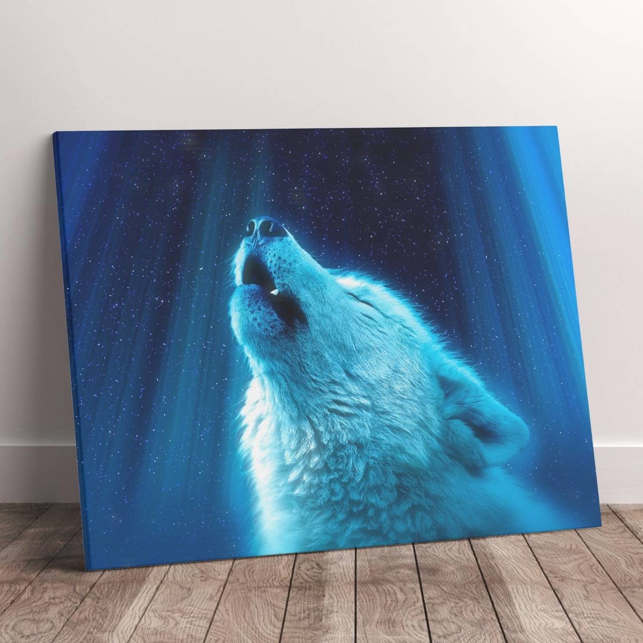 Blue Wolf Howling, Wolf Poster, Nature Wall Art, Interiors, Living Room ...