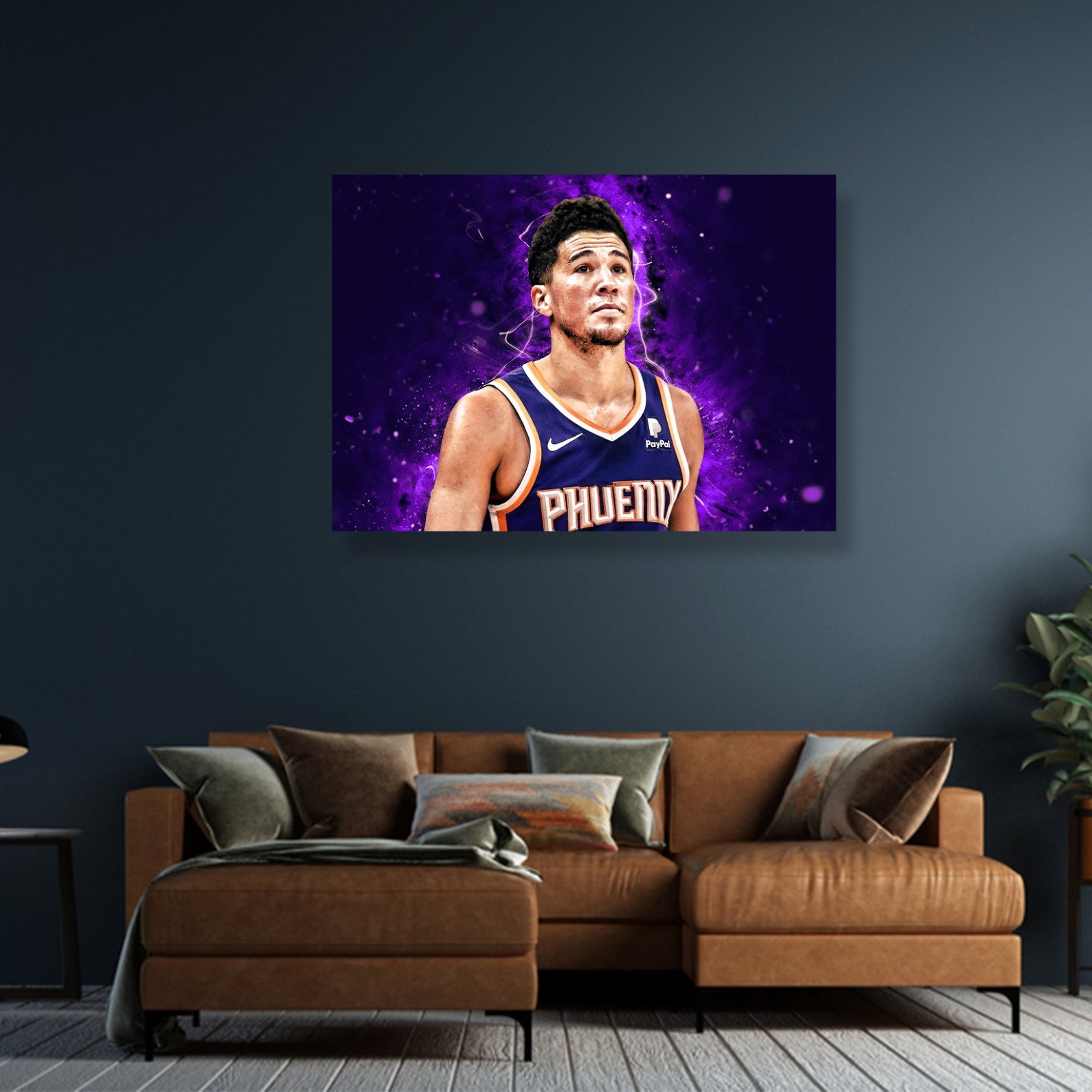 Devin Booker Canvas Print, Basketball Canvas Wall Art, Canvas Painting ...