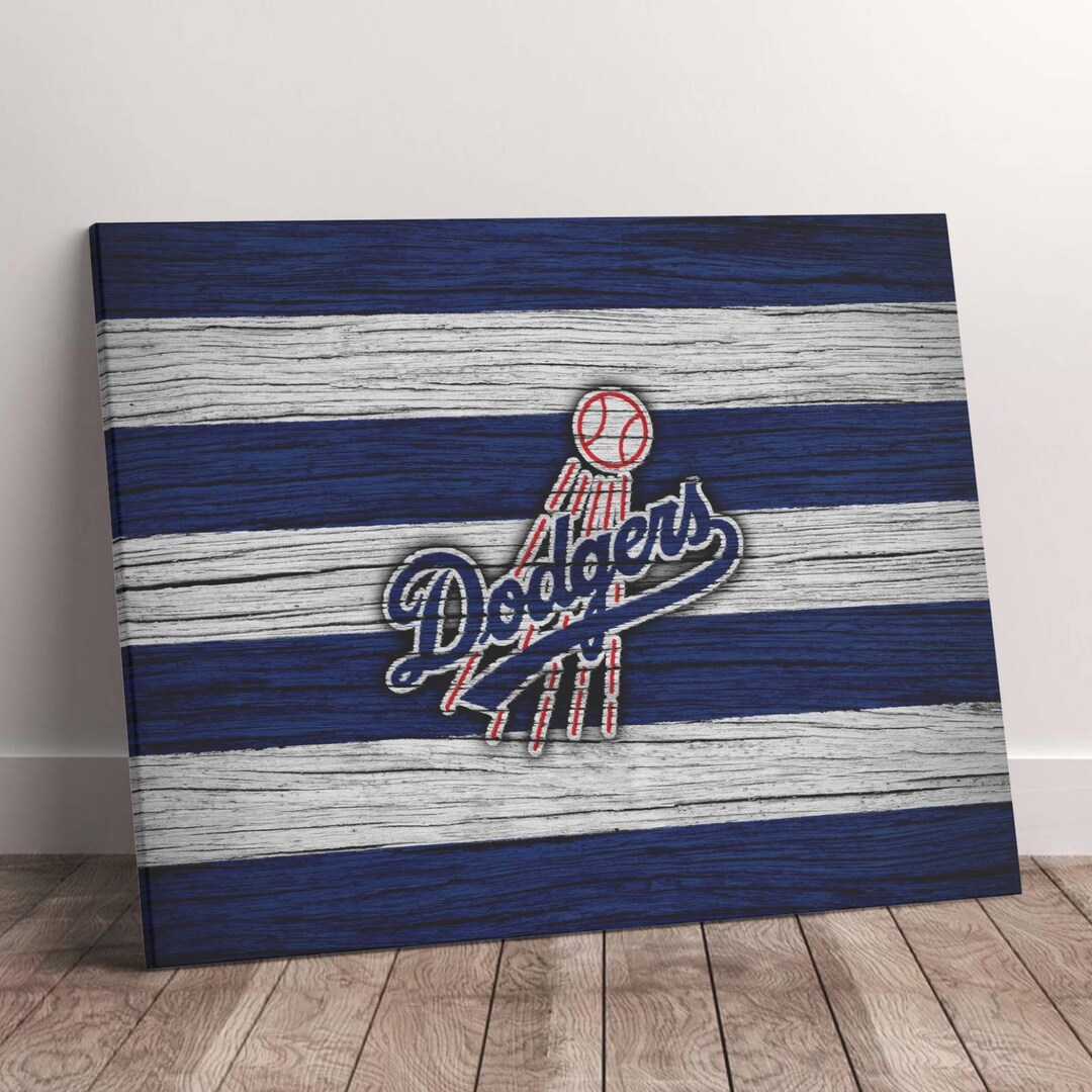 Los Angeles Dodgers MLB, Wooden Texture Poster, Baseball Canvas, Sports ...