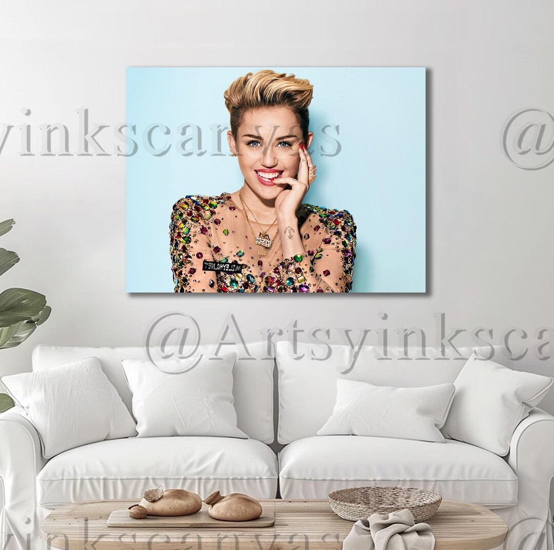 Miley Cyrus, Canvas Decor, Wall Decor, Canvas Print, Modern Canvas ...
