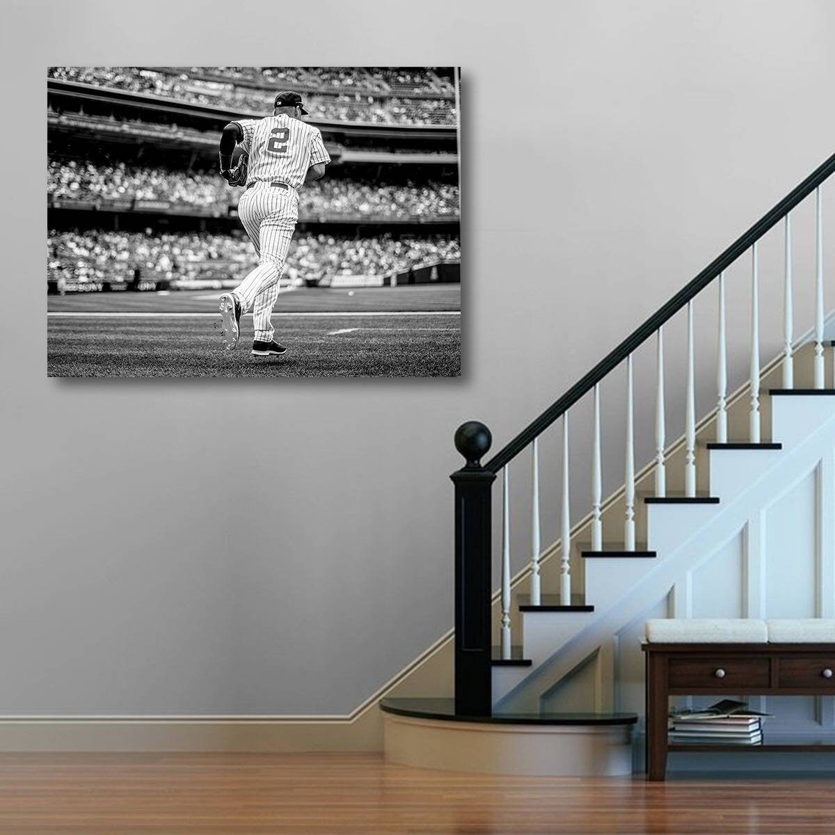 Derek Jeter Poster, New York Yankees, Baseball Canvas, Sports Canvas ...