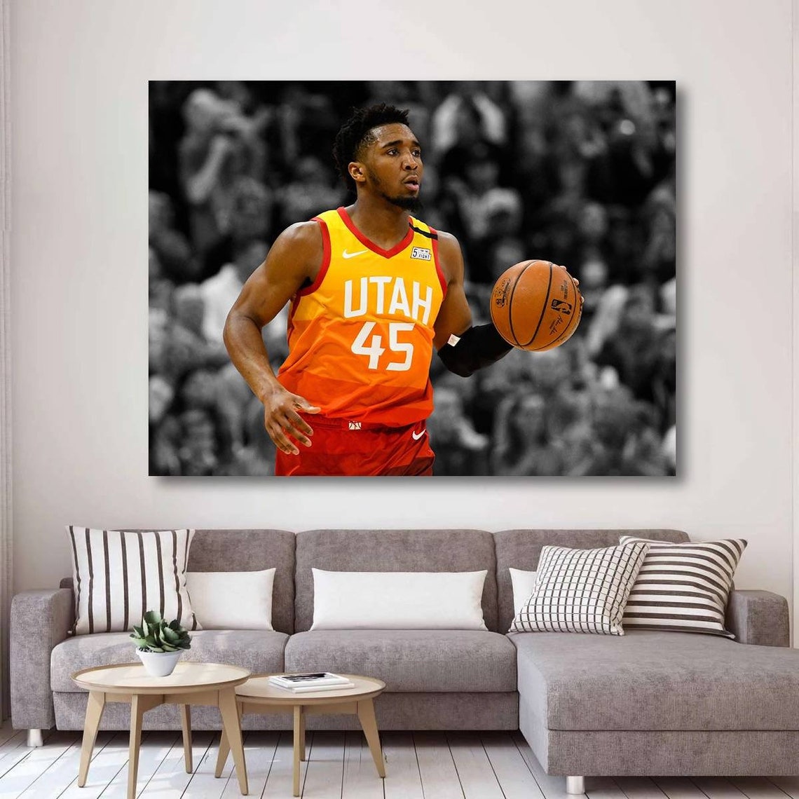 Donovan Mitchell poster, Sports canvas, Ready to hang canvas, gift for ...