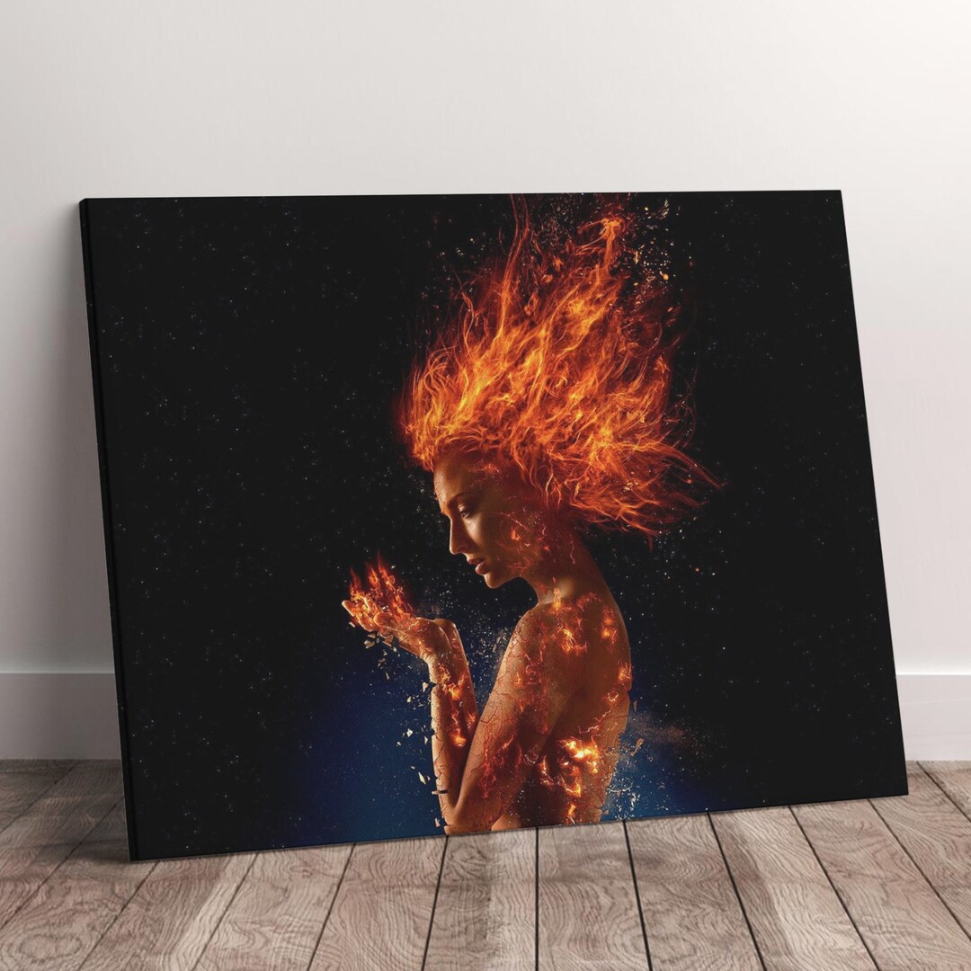 Movie-x-men Dark, Phoenix Fire, Canvas Wall Art Ready to Hang, Canvas ...