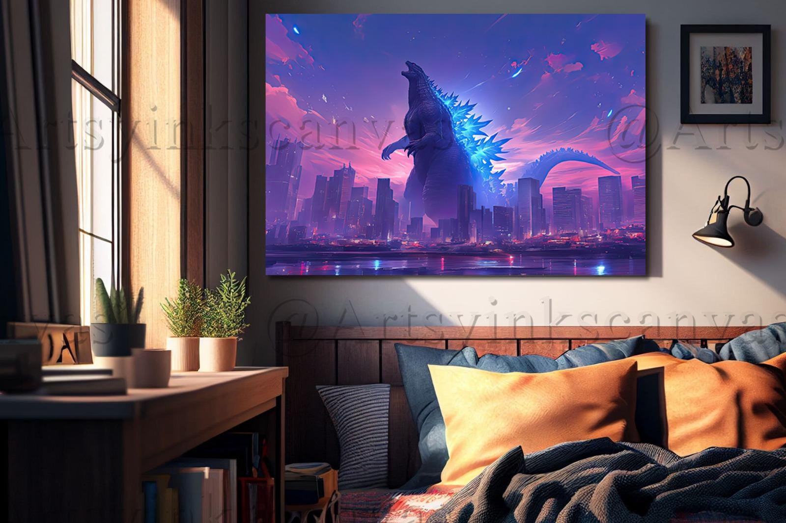 Godzilla's Empire Reign, Canvas, Ready to Hang Canvas Wall Art, Home ...