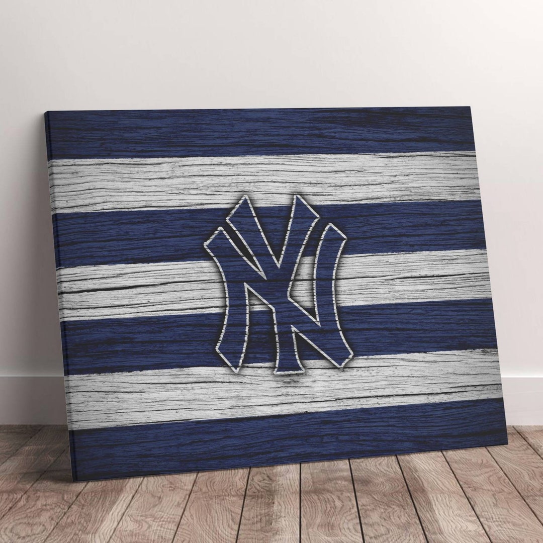 New York Yankees MLB Wooden Texture Poster, Baseball Canvas, Sports ...