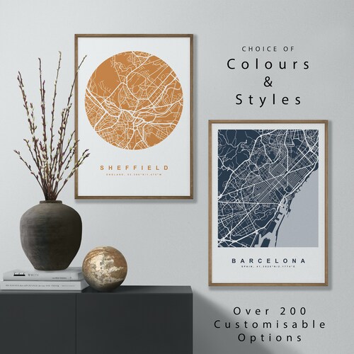 Custom Map Art Custom Map Custom Map Print Map Art | Etsy