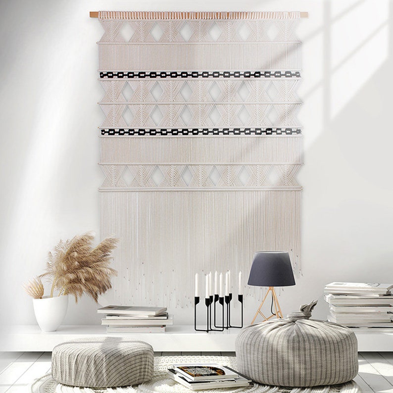 Large Natural Macrame Wall Hanging Pure Cotton Handmade Wall - Etsy