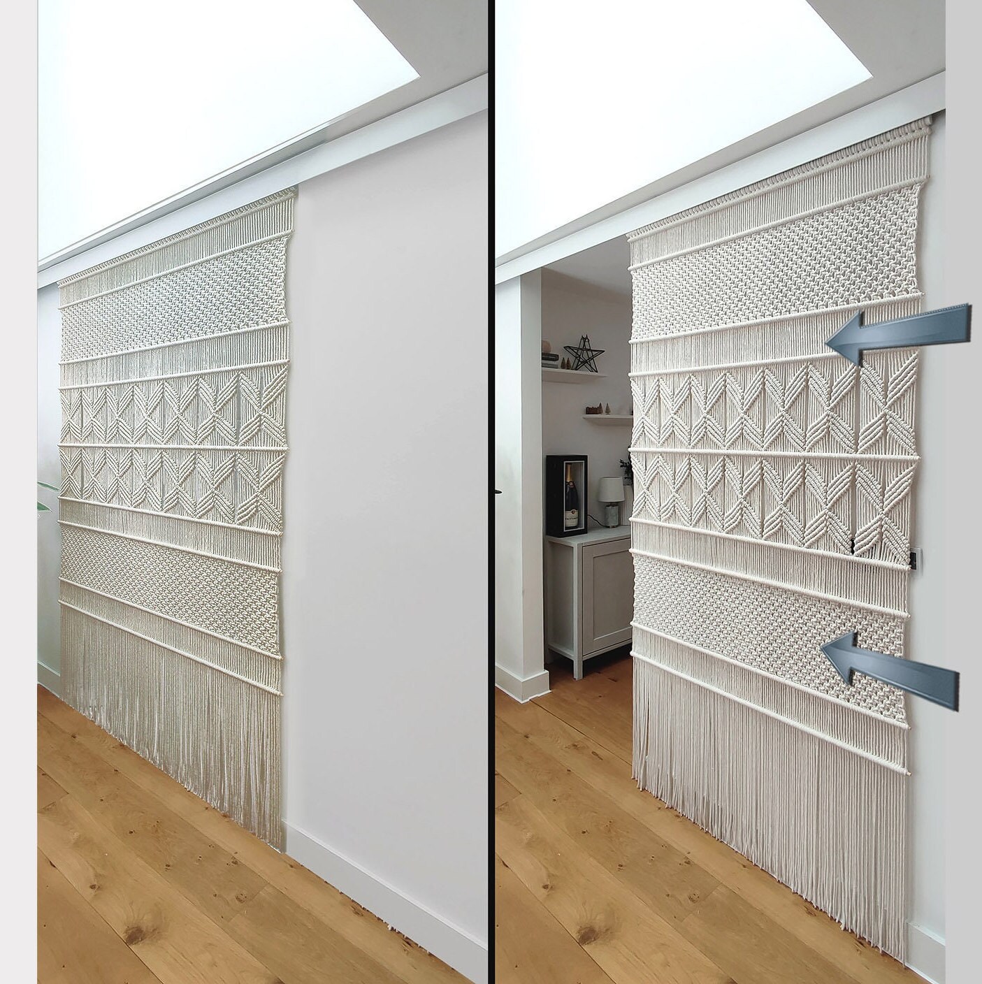 XL Natural Macrame Wall Hanging, Pure Cotton Handmade Wall Decor, Art ...