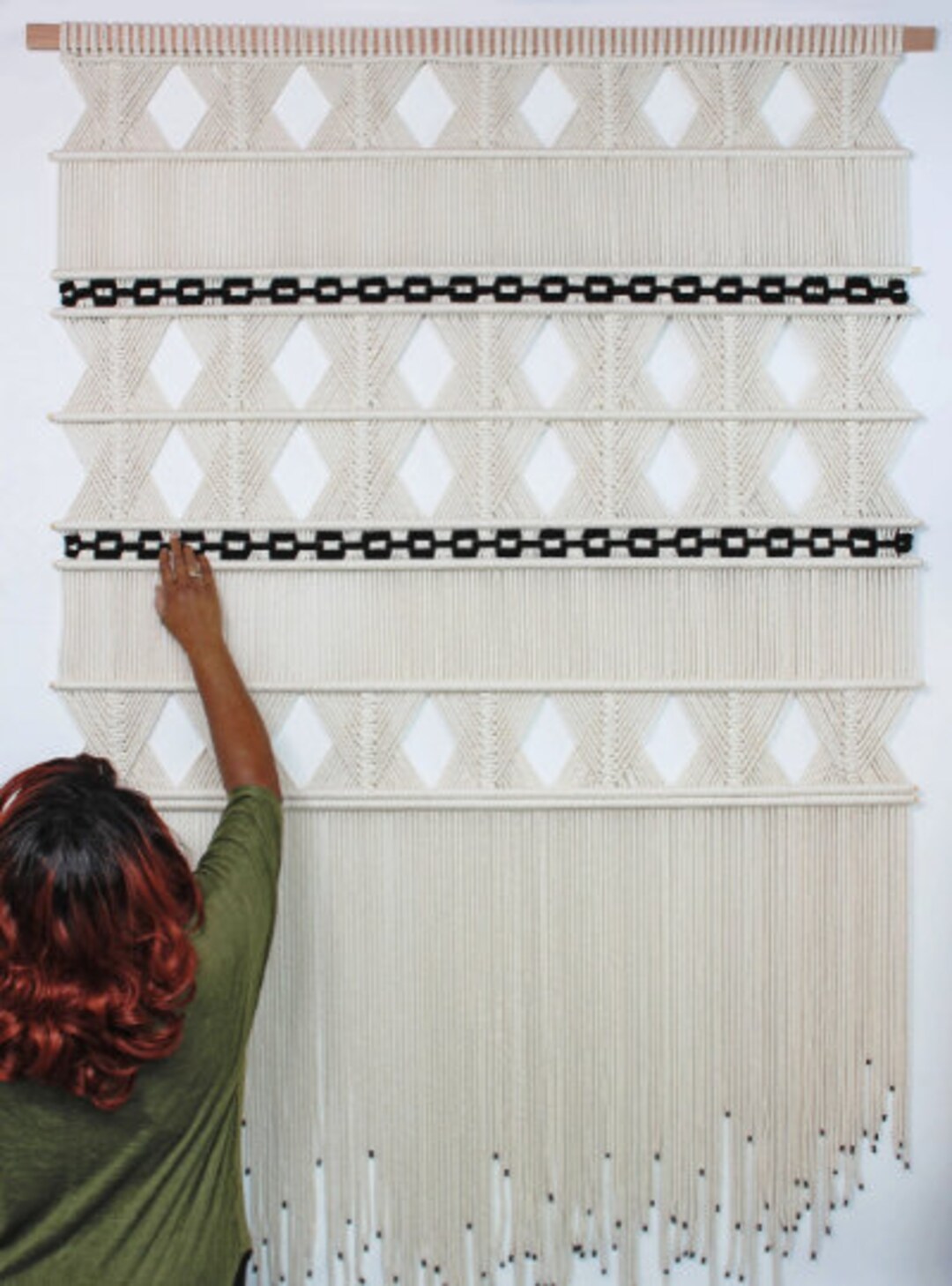 Large Natural Macrame Wall Hanging, Pure Cotton Handmade Wall Decor ...