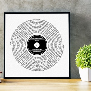 Vinyl Record Song Lyrics, Custom Gift, Digital and Printable Files - Etsy