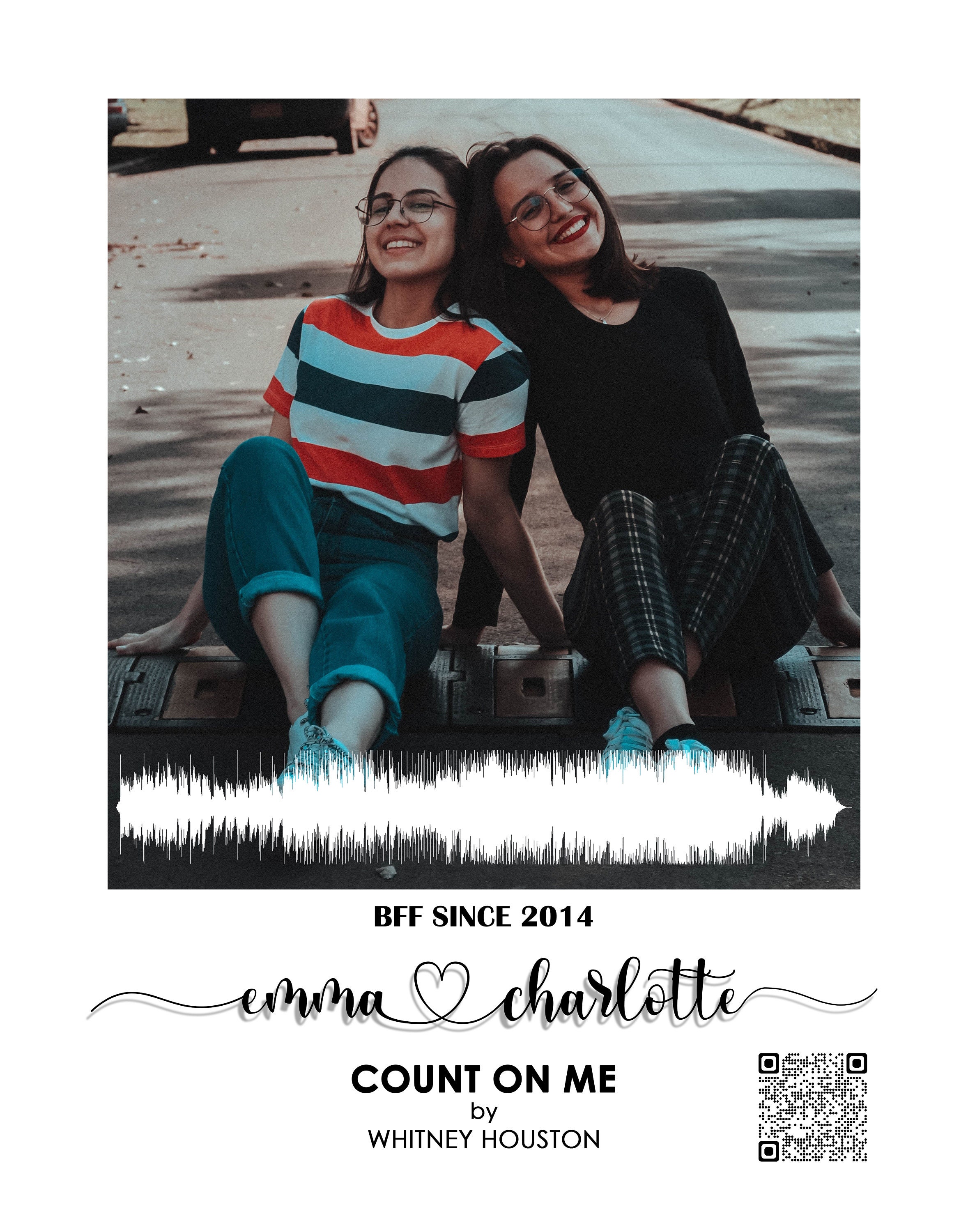 Best Friend Gifts Best Friend Soundwave QR Code Gift for | Etsy