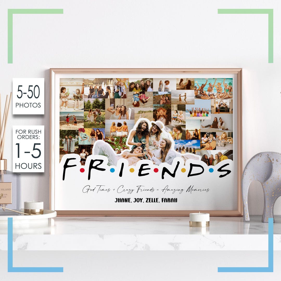 Best Friend Photo Collage, Personalized Bff Photo Collage, Best Friend ...