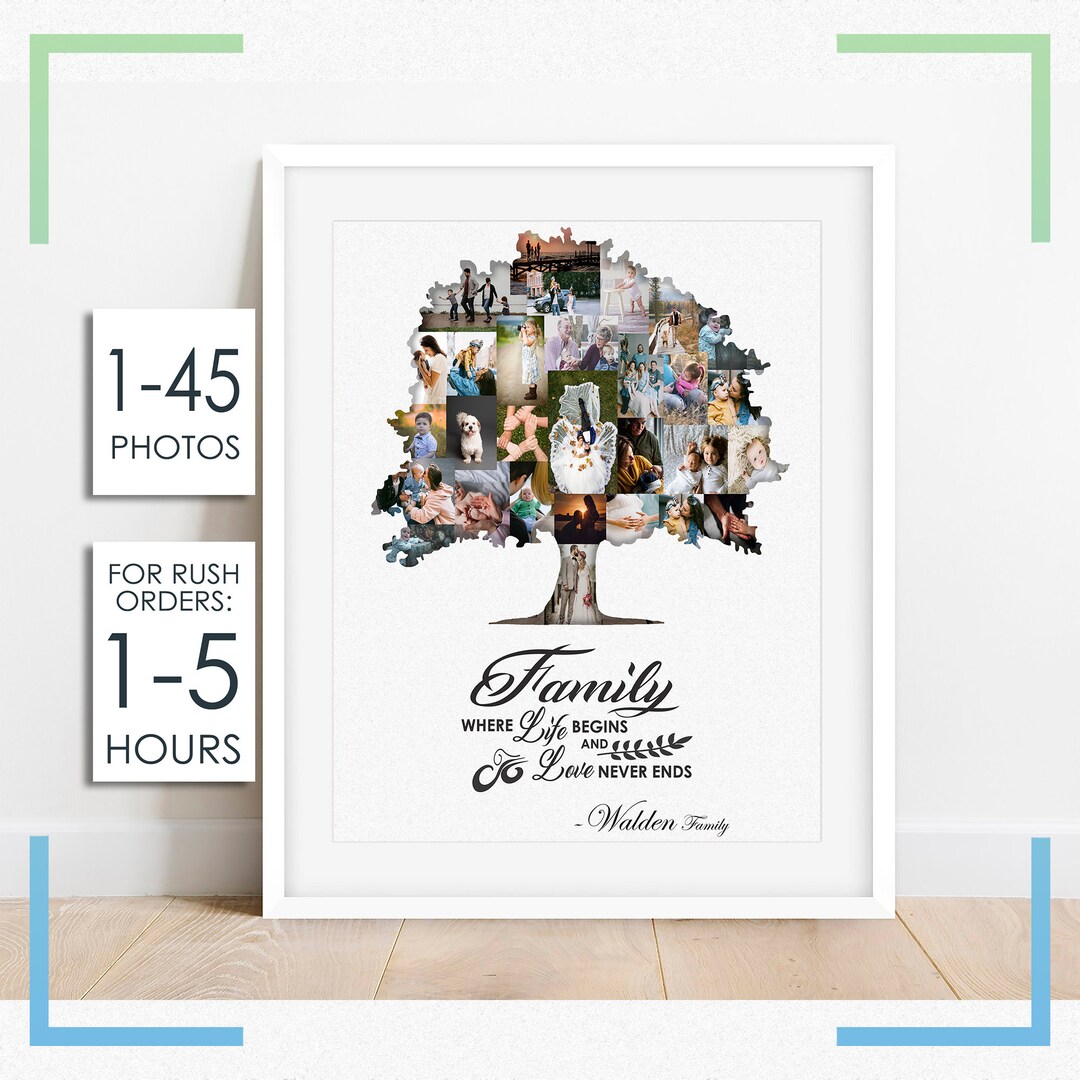 FAMILY TREE | Personalized Family Name Print | Custom Family Keepsake ...