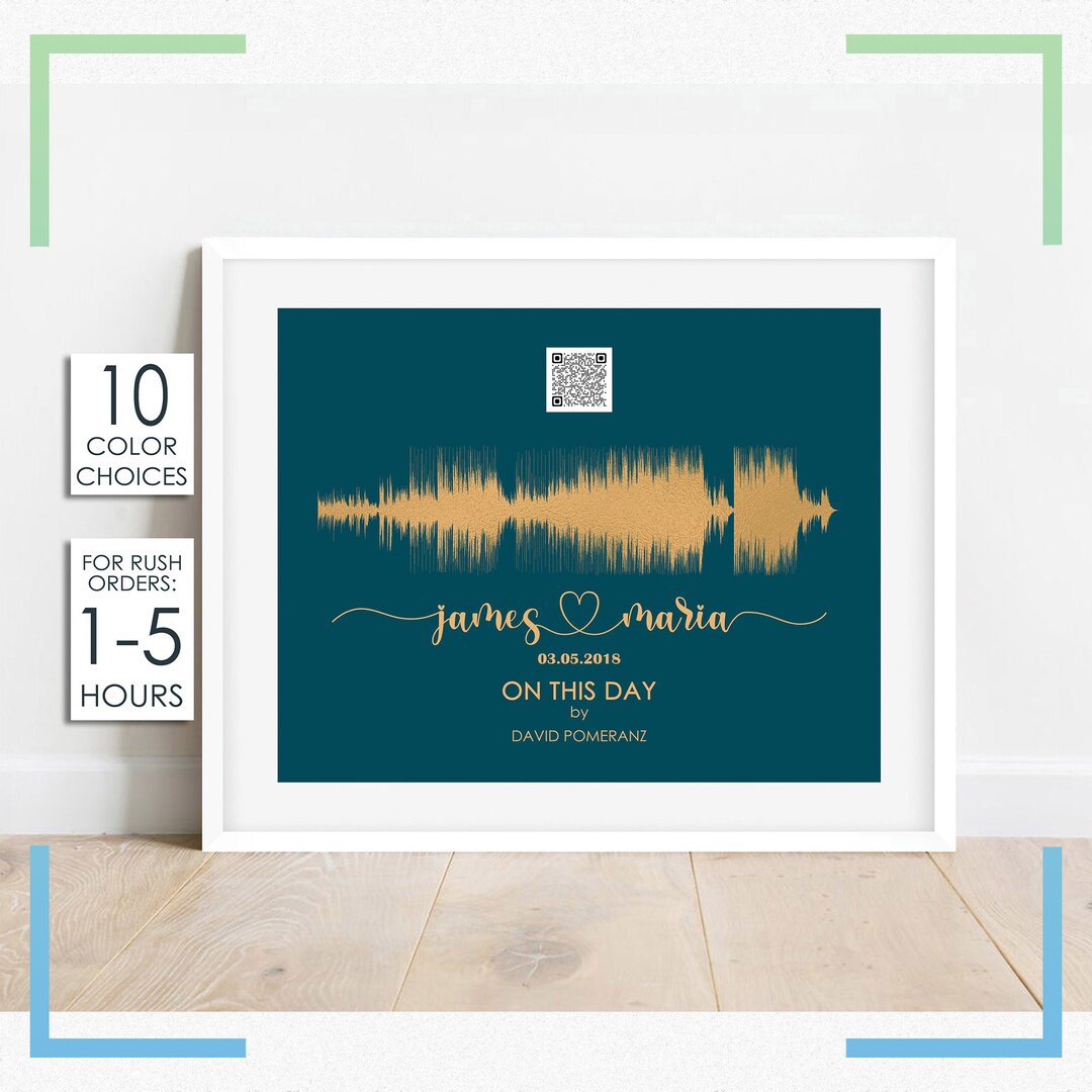 Anniversary Gifts | Custom Sound Wave With QR Code Art | QR Code ...