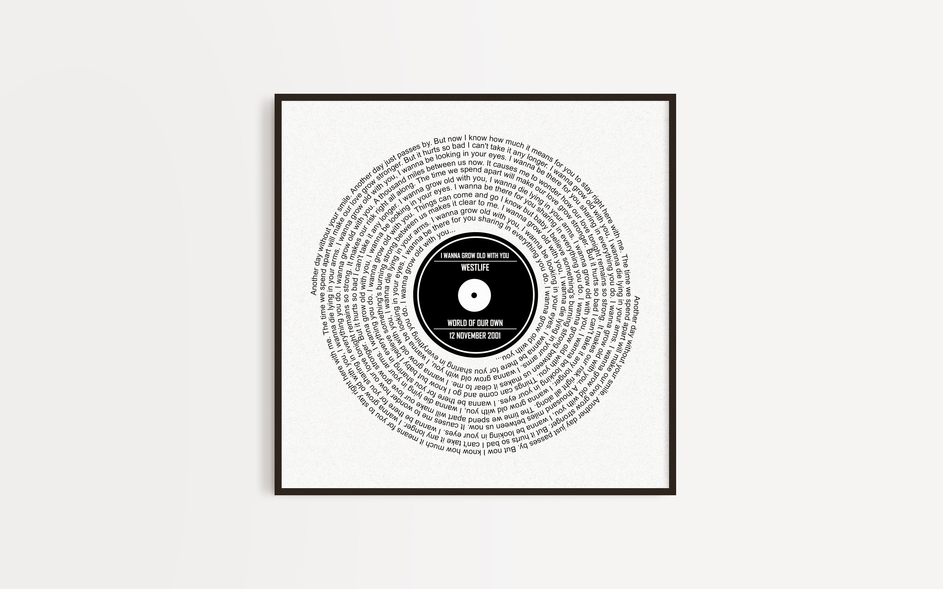 Vinyl Record Song Lyrics Custom Gift Digital and Printable | Etsy