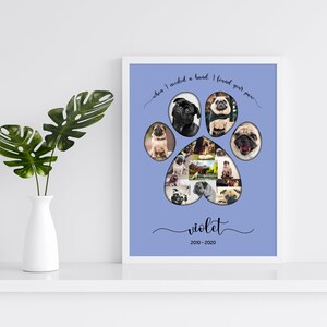 Personalized Paw Print Collage for Pet, Custom Photo Collage for Dog ...