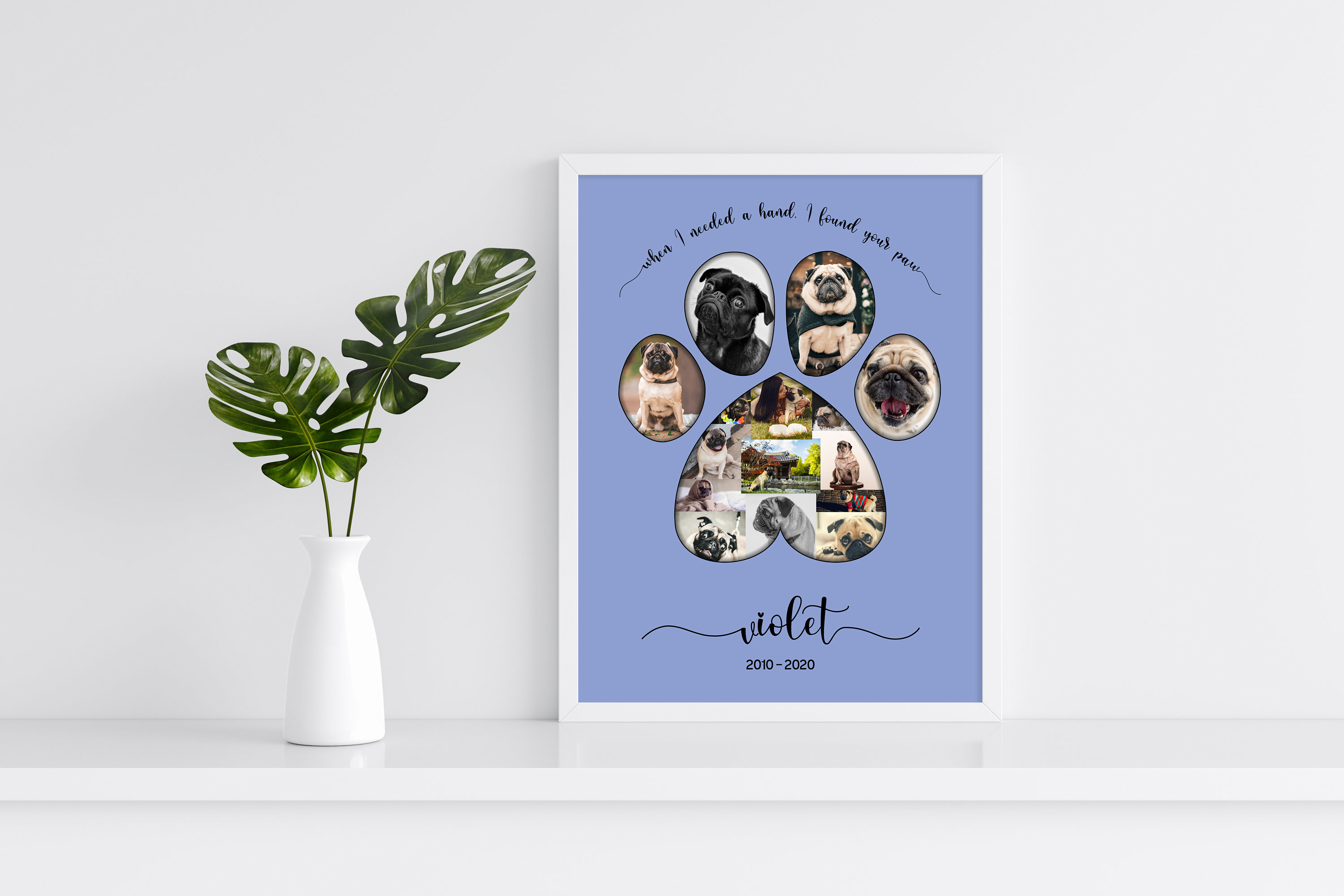 Personalized Paw Print Collage for Pet Custom Photo Collage | Etsy