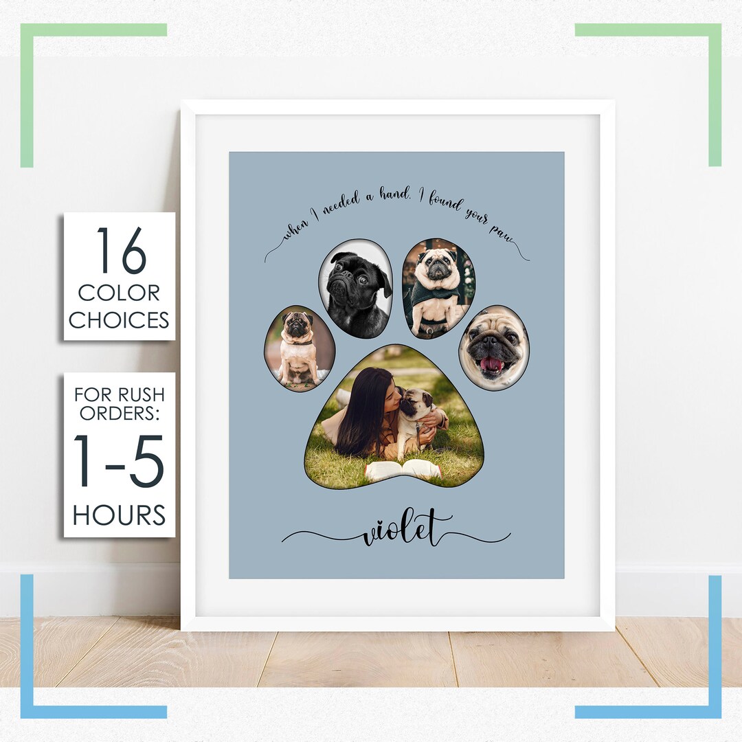 Pet Portrait Custom & Personalized, Pet Dog Wall Art, Pet Dog Memorial ...