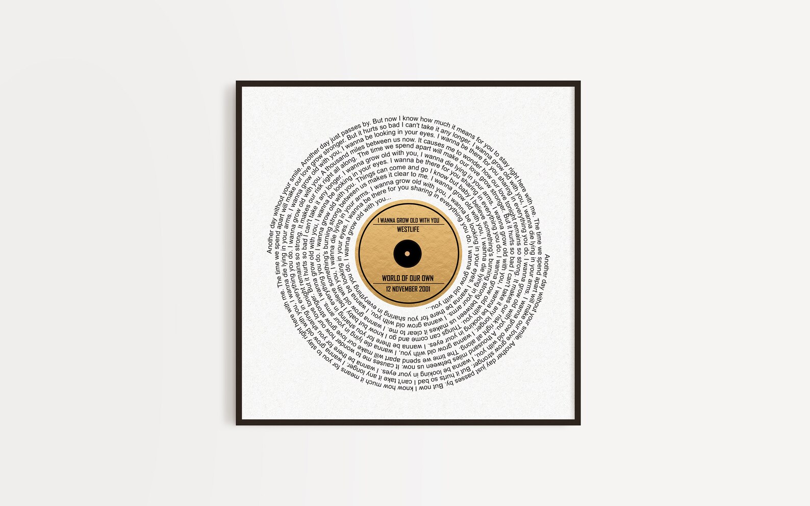 Custom Song Lyrics | Vinyl Record Art | Personalized Song Lyrics Wall ...