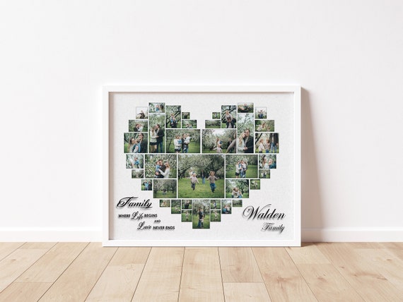 Family Heart Photo Collage Personalized Family Collage Heart - Etsy