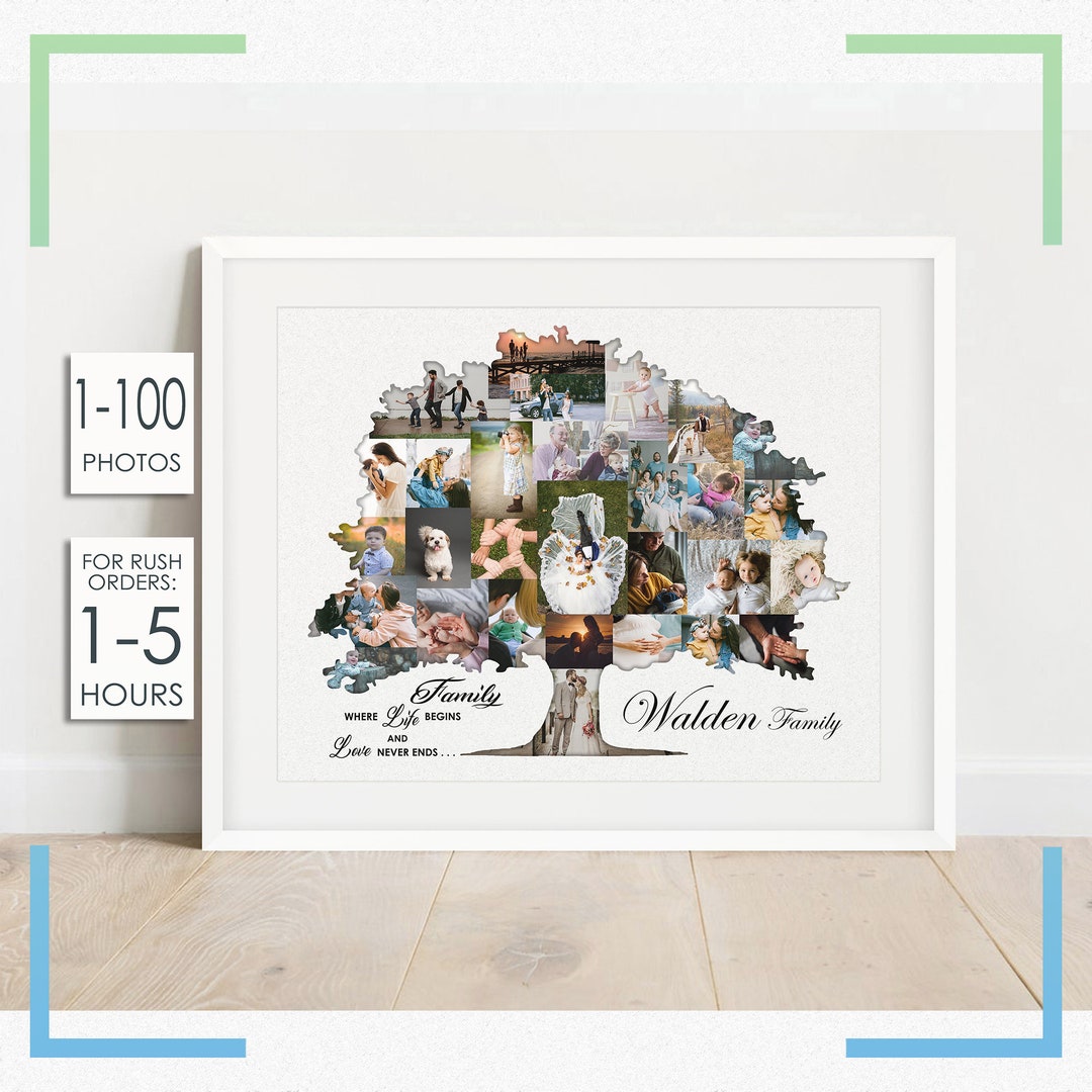 Custom Family Picture Gift, Personalized Family Photo Collage, Family ...