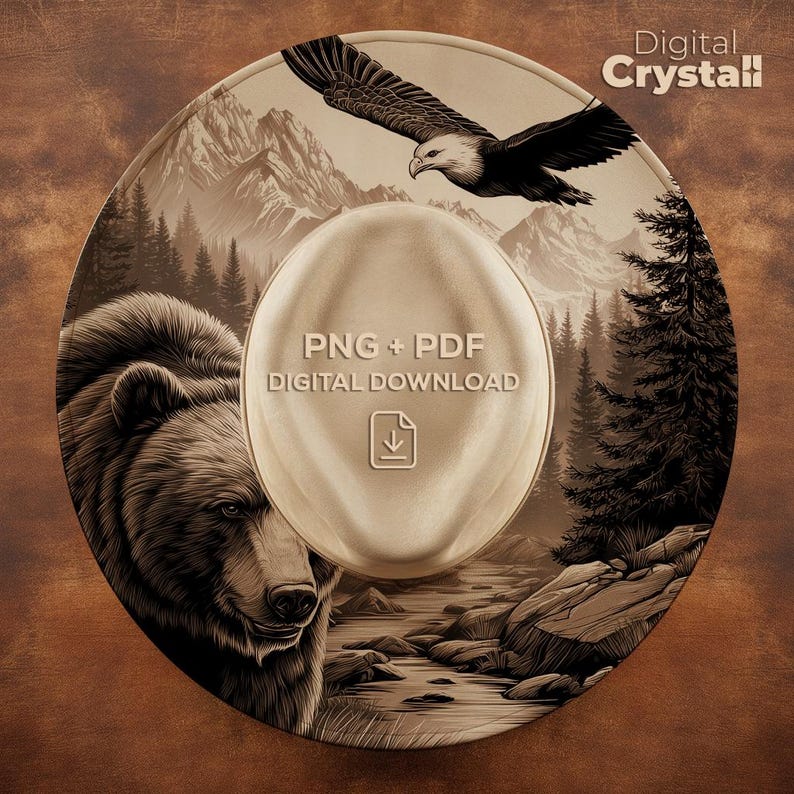 Bear and Eagle Wide Brim Hat Template Burned Hat PNG Pyrography Hat ...