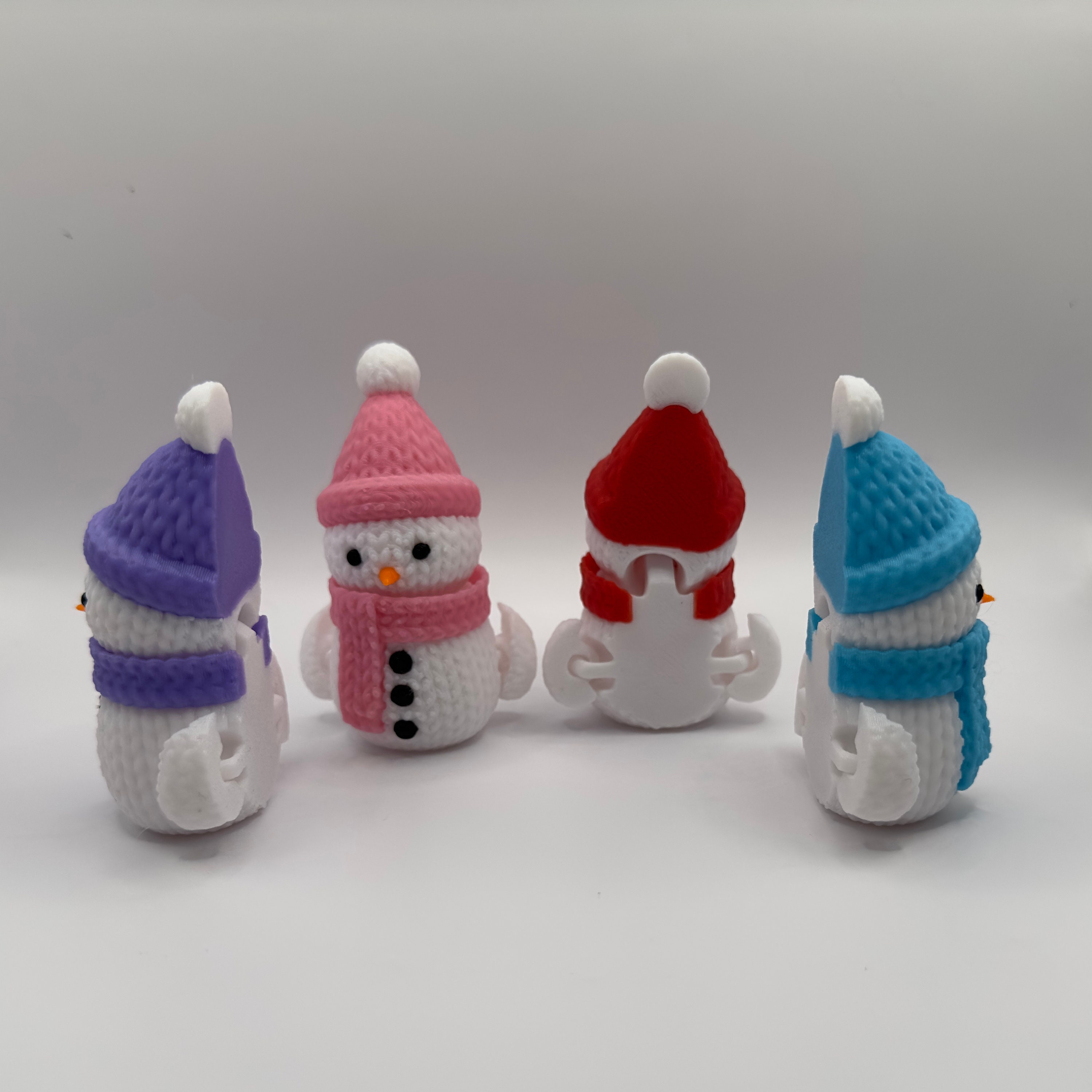 Knitted Mini Snowman Figurine, Stocking Stuffer, Christmas Gifts, 3D ...