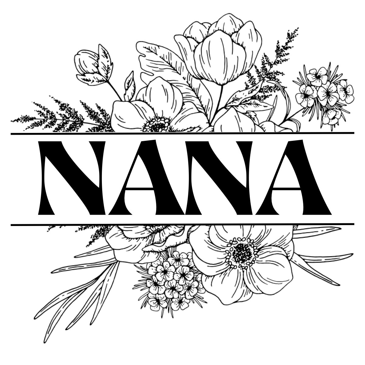 NANA Floral SVG - Etsy