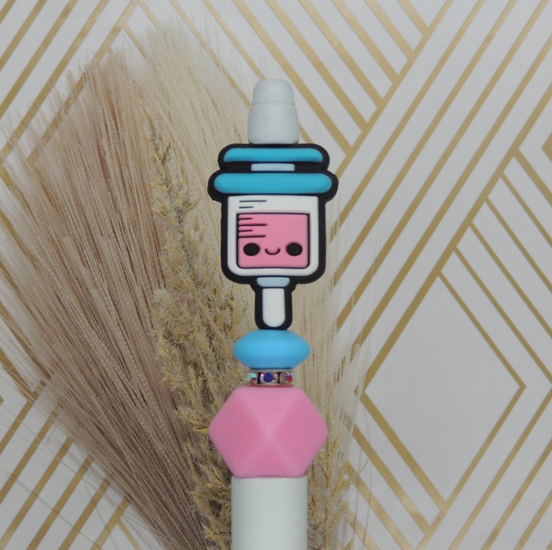 Smiley Face Syringe Beaded Ink Pen - Etsy