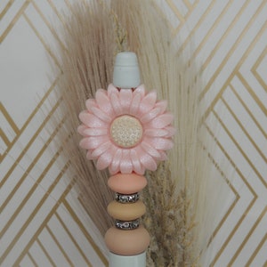 Pink Iridescent Flower Ink Pen & Keychain Set - Etsy