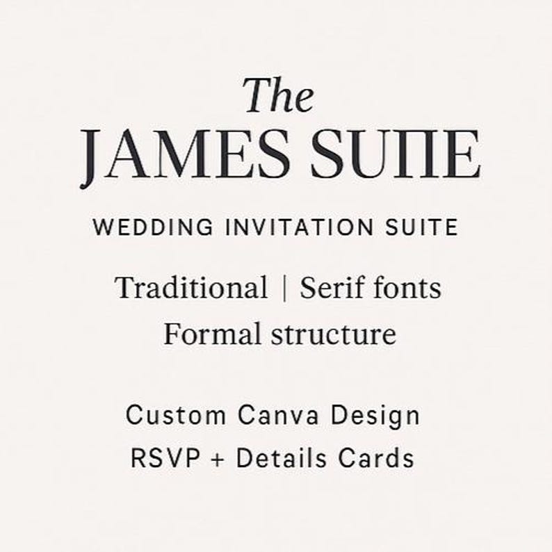 The James Traditional Wedding Invitation Suite | Formal Custom Design ...