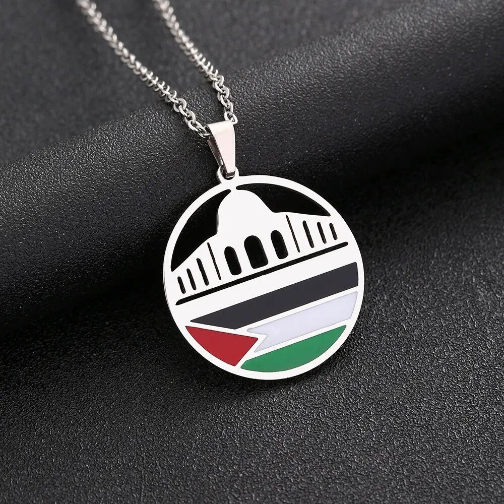 Palestine Necklace Palestine Flag Pendant Masjid Al Aqsa - Etsy