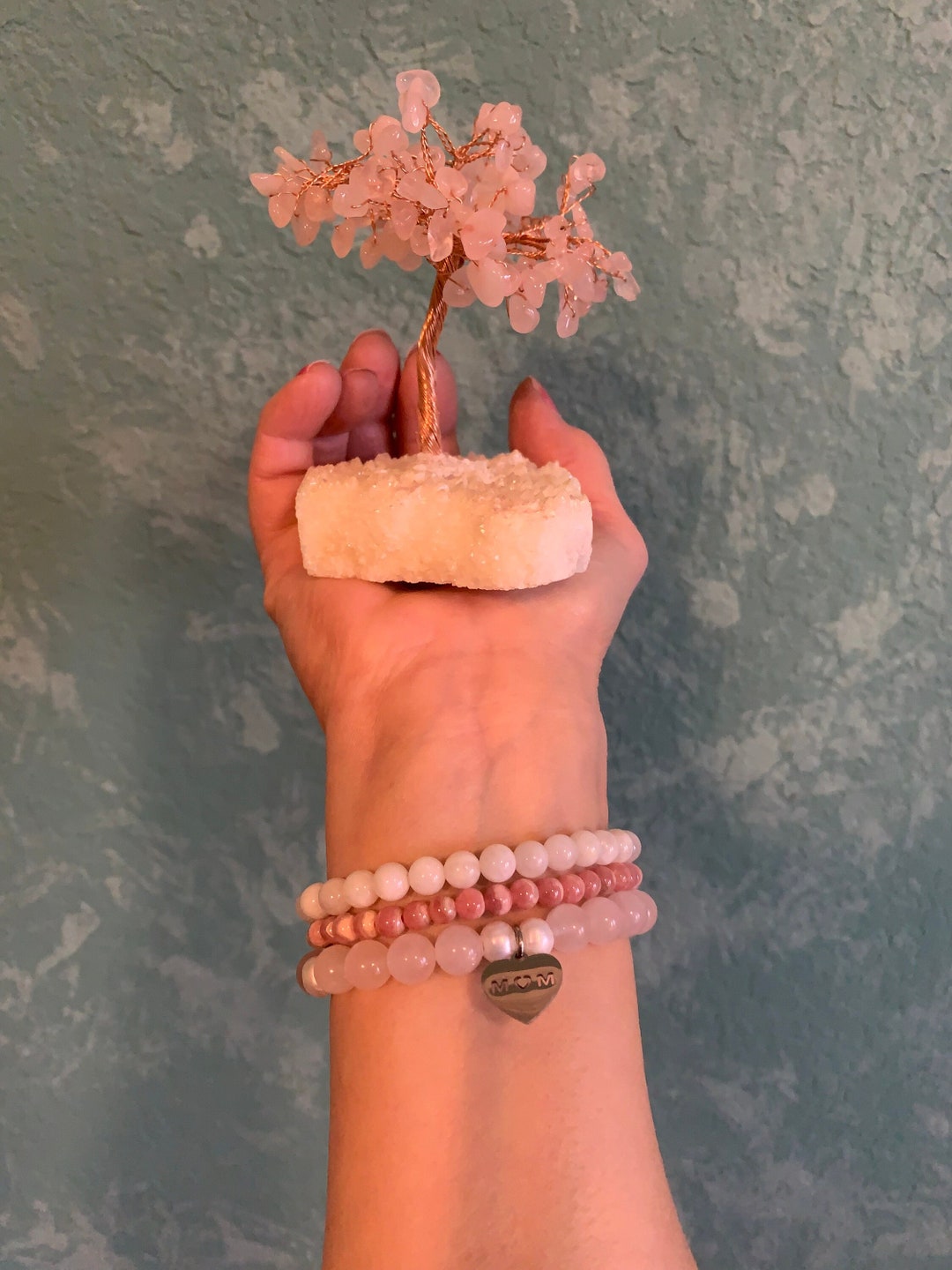 Rose Quartz Gemstone Tree of Life - Etsy