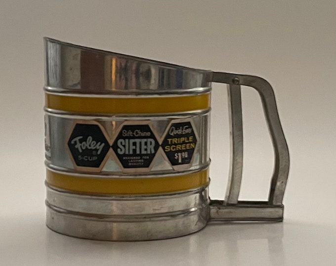 Vintage Foley Sifter With Yellow Strip and Original Tags Made in the ...